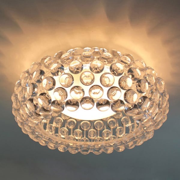 Modern Round Ceiling Light Acrylic & Glass & Metal in Clear | Homary