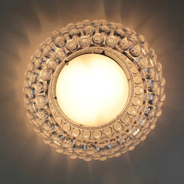 Modern Round Ceiling Light Acrylic & Glass & Metal in Clear | Homary