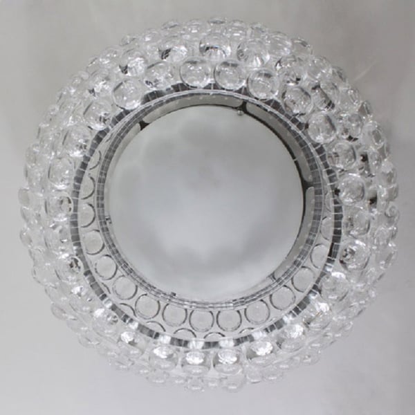 Modern Round Ceiling Light Acrylic & Glass & Metal in Clear | Homary