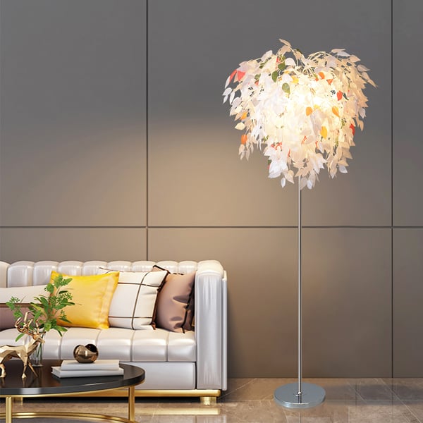 Art Deco 3-Light Chrome & White Floor Lamp Unique Tree Standing Lamp ...