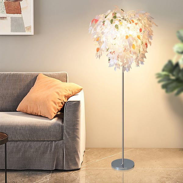 Art Deco 3-Light Chrome & White Floor Lamp Unique Tree Standing Lamp ...