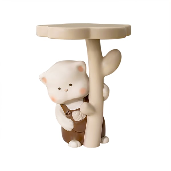 Modern Multi-color Cat Side Table with Flower Shape Tabletop Resin | Homary