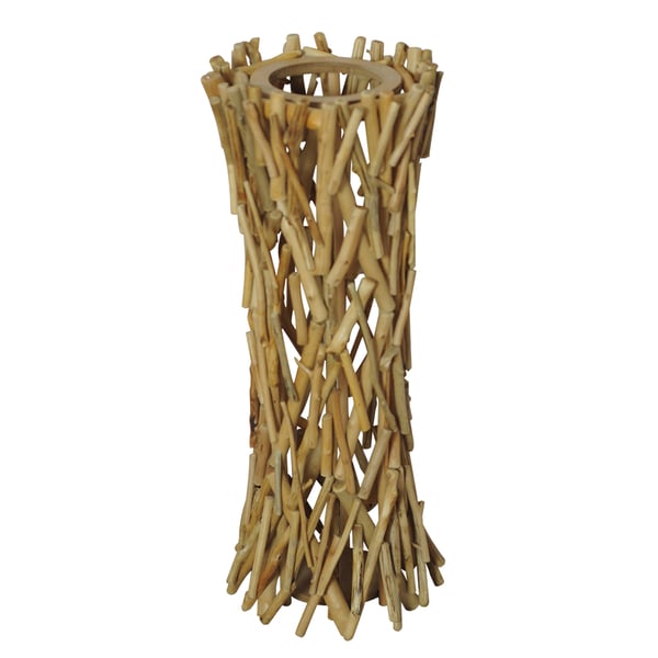 Grand vase rustique sur pied en bois flotté de 640 mm pour décoration d ...