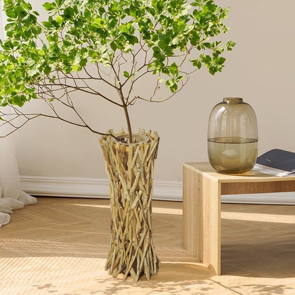 25.2" Large Rustic Tall Standing Driftwood Floor Vase Decor Art in ...