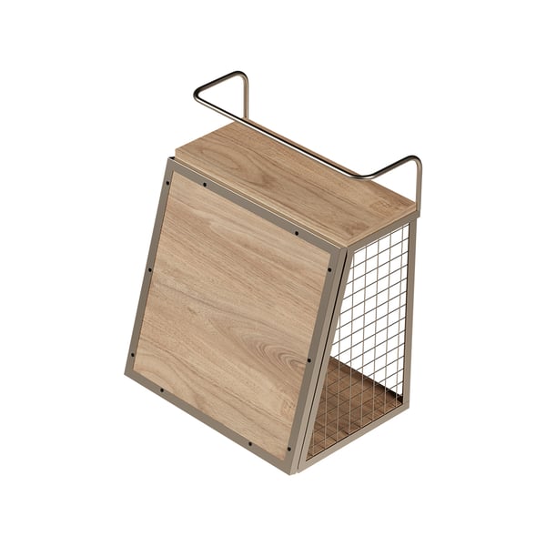 Industrial Floating Bar Table with Storage Natural Wood Hanging ...