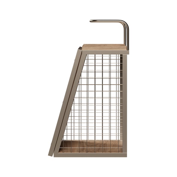 Industrial Floating Bar Table with Storage Natural Wood Hanging ...