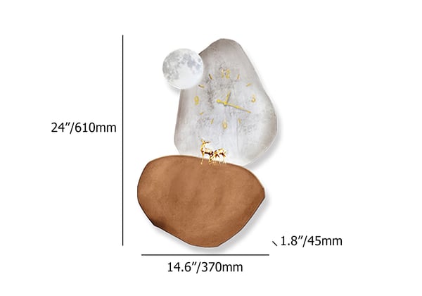 Abstract Irregular Wood & Acrylic Wall Clock Stone Shape Decor Art ...