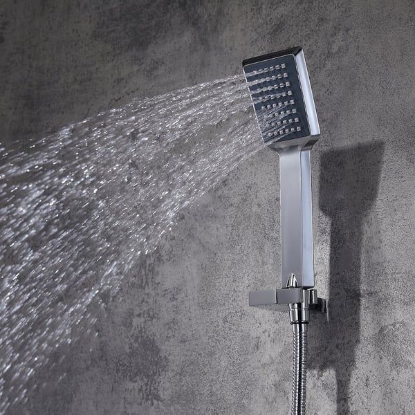 Modern Square Ceiling-Mount Shower Head Wall Mounted Handshower System ...