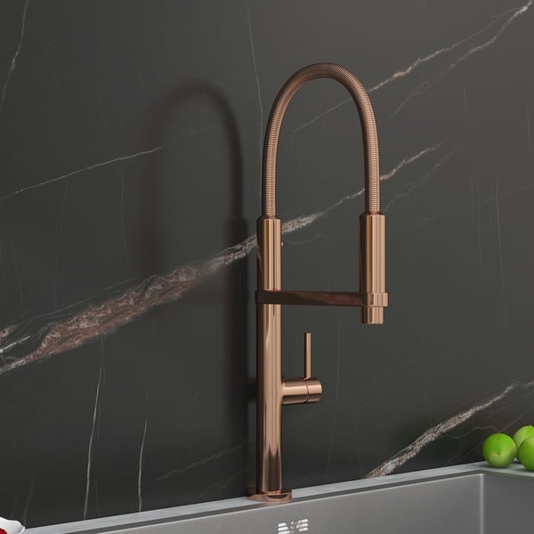 Free Shipping on Rose Gold Monobloc High Arc Magnetic Kitchen Mixer Tap ...