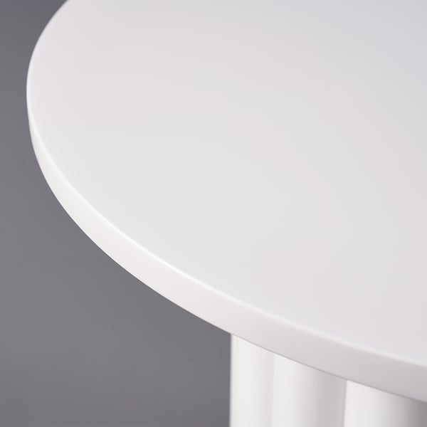 Free Shipping on Yarnic Japandi White Fluted Side Table Round Wood End ...