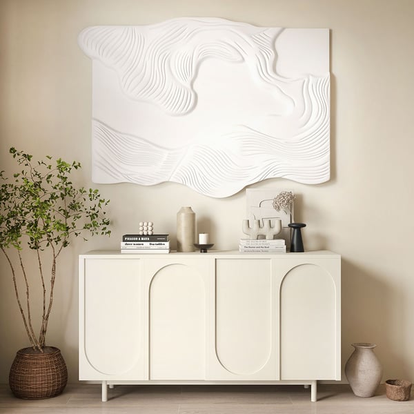 Peinture sur toile 3D de vagues de mer blanches, art moderne, abstrait ...