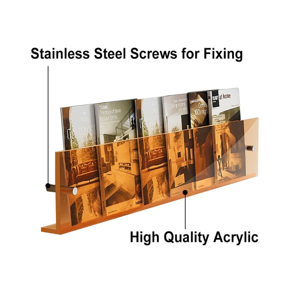 31.5" Modern Acrylic Wall Mounted Floating Shelf Book Storage Display ...