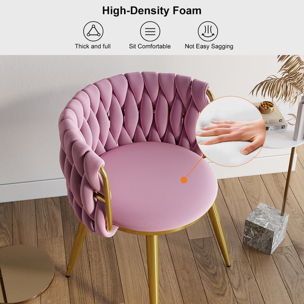 Free Shipping on Sweave Nordic Pink Barrel Back Dining Chair Round ...