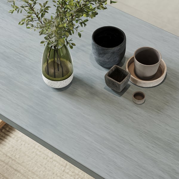 71" Rustic Rectangle Concrete Gray Dining Table for 8-Person Solid Wood ...