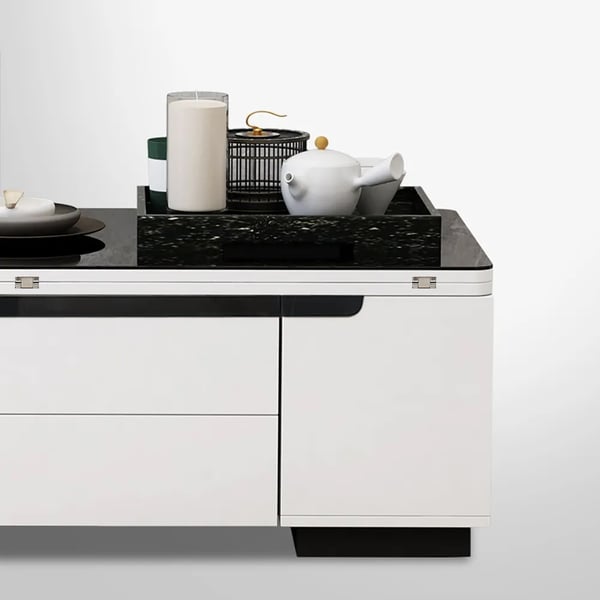 Free Shipping on Modern White Lift Top Glass Coffee Table with Drawers ...