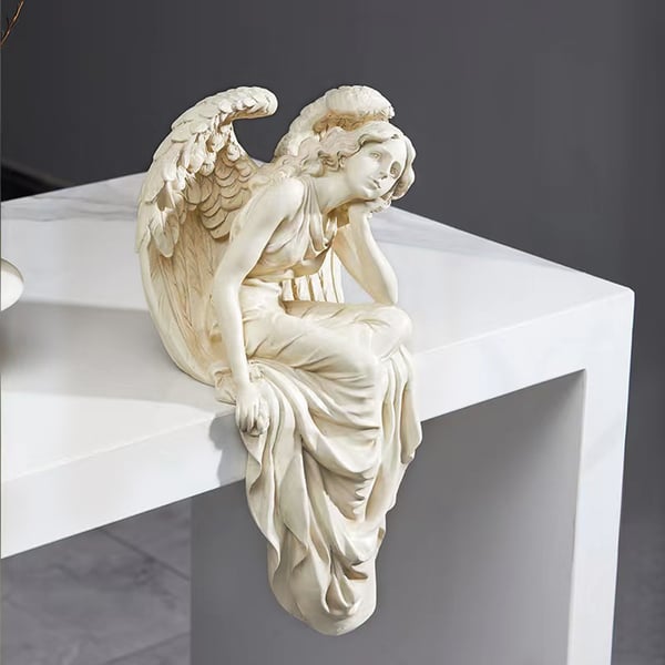 18.1" Resting Grace Sitting Angel Garden Statue Outdoor Decor Resin ...