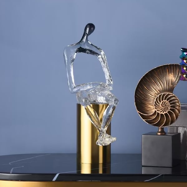 12" Transparent Resin Modern Abstract People Sculpture Ornament Decor ...