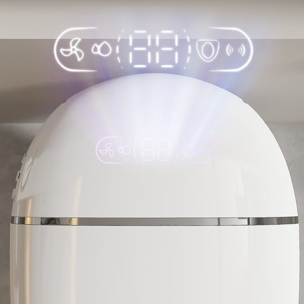 Toilette intelligente moderne en forme d'œuf blanche en une seule pièce ...