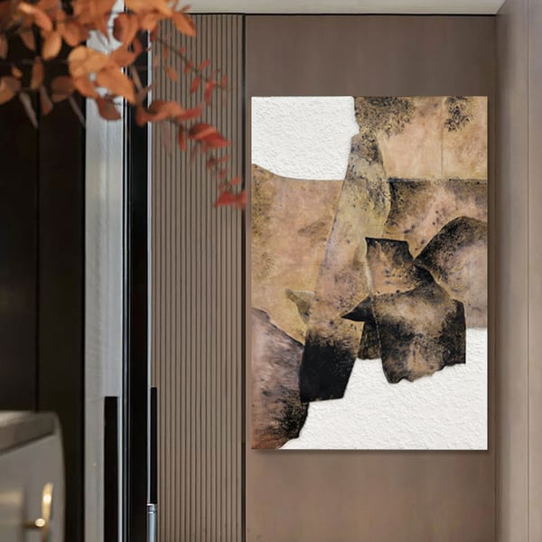 900mm Large 3D Rectangle Abstract Wall Art Japandi Decor Living Room in ...