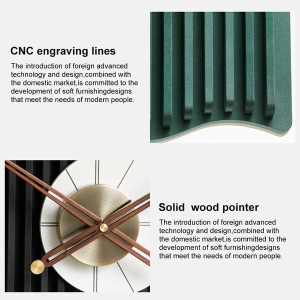 40" Large Green Abstract Curved Modern Unique Wall Clock Decor Art ...