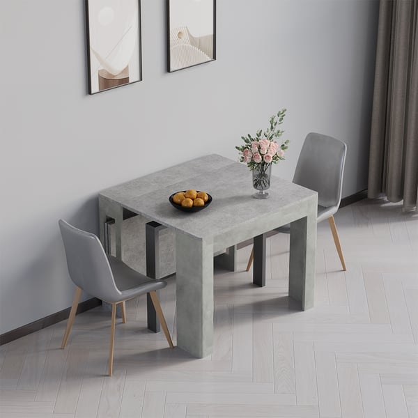 16"-73" Folding Gray Dining Table Modern Rectangle Dining Room Table ...