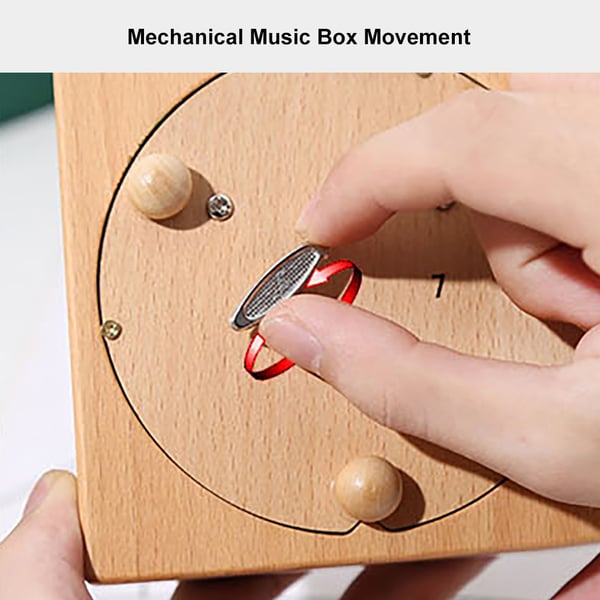 Wooden Music Box Carousel Rotating Train Castle in The Sky Music Box-Homary