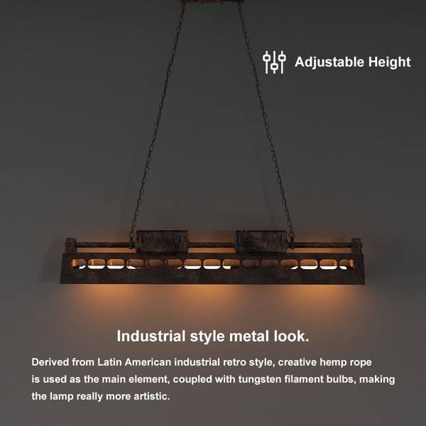 Free Shipping on Industrial 6-Light Kitchen Island Lighting Loft Linear ...