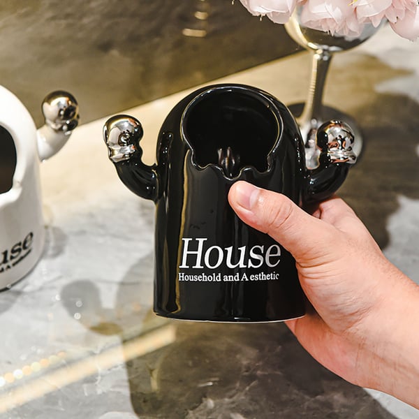 Black Ceramic Windproof Large Smelless Debris Collection Desktop Small ...