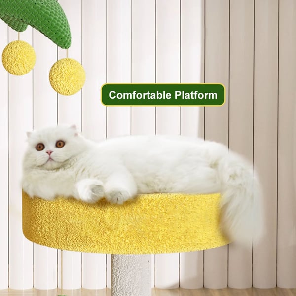 Coconut Cat Tree with Sisal Scratching Post Multi-Level Cat Tower and ...