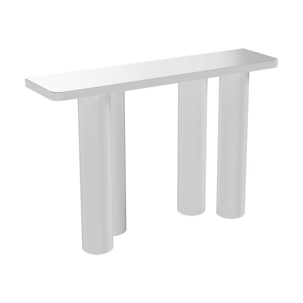 1200mm Modern White Console Table with Double Pedestal Entryway Table ...