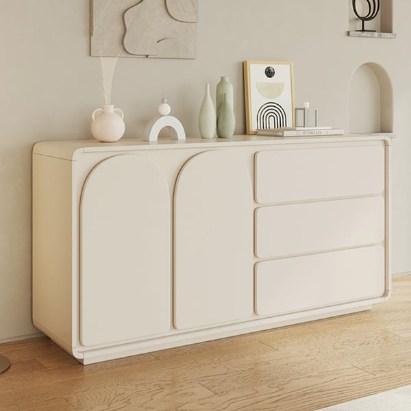 1505mm Modern Off White Sideboard Buffet with Storage Credenza Arch ...