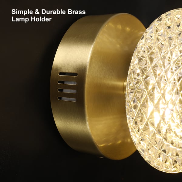 Free Shipping on Ovated Brass Wall Sconce Art Deco LED Wall Lighting 1 ...