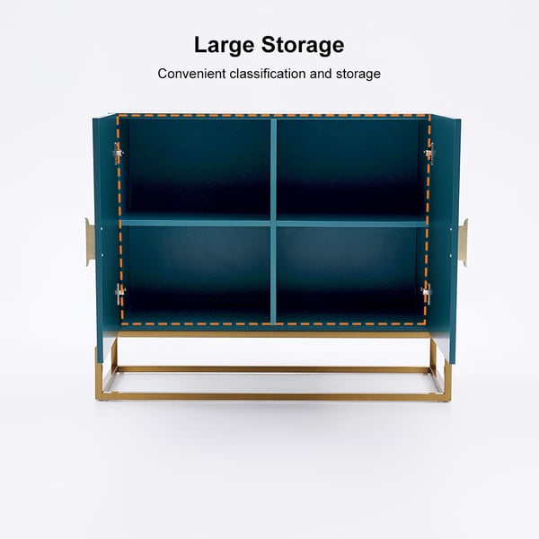 Free Shipping on 2-Door Peacock Blue Console Table Storage Cabinet ...