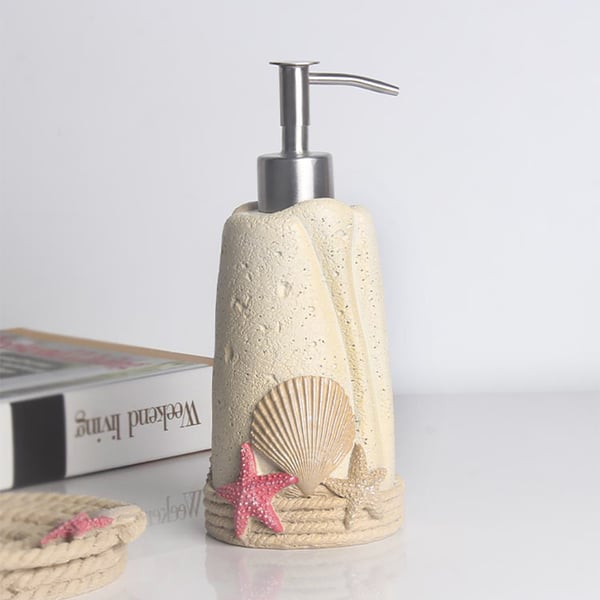 Set of 5 Resin Shell Soap Dispenser Toothbrush Holder Soap Dish Cup ...