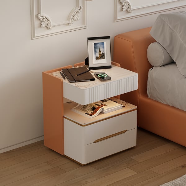 Modern Smart Nightstand with Wireless Charger & Sensor Light ...