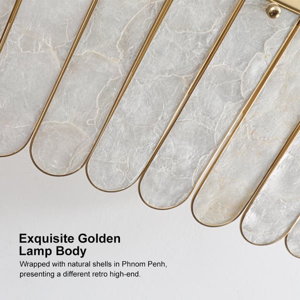 Enseo Coastal 3-Light Capiz Shell Bathroom Wall Light Faceted Bath ...