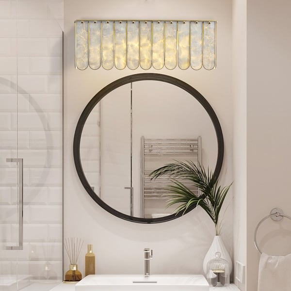 Enseo Coastal 3-Light Capiz Shell Bathroom Wall Light Faceted Bath ...