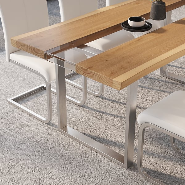 River 71" Live-Edge Natural Wood Dining Table for 8-Person River Table ...