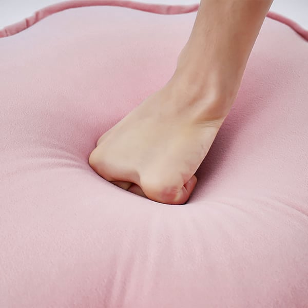 Free Shipping on Pink Round Ottoman Stool Velvet Upholstered Makeup ...