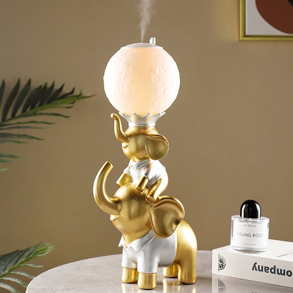 Golden Cute Elephant Desktop Night Light Multifunctional Spray ...