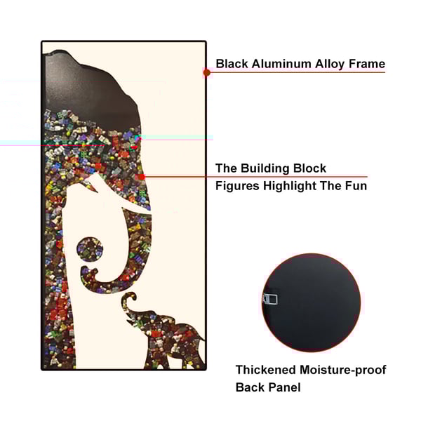 Unique Elephant Building Blocks Wall Decor Art Abstract Geometric ...