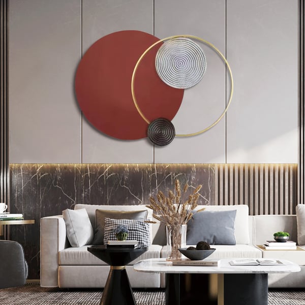 Cercles géométriques modernes Décoration murale Creative Metal Home ...
