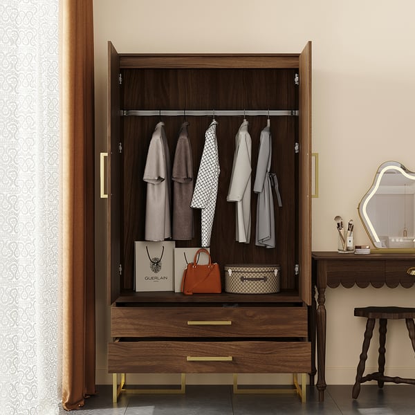 Mid Century Modern Amoire Closet Dresser Walnut Wardrobe Clothes ...