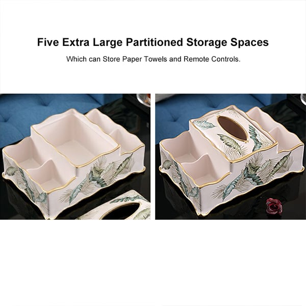 White Resin Multifunction Remote Control Holder Living Room Storage Box ...