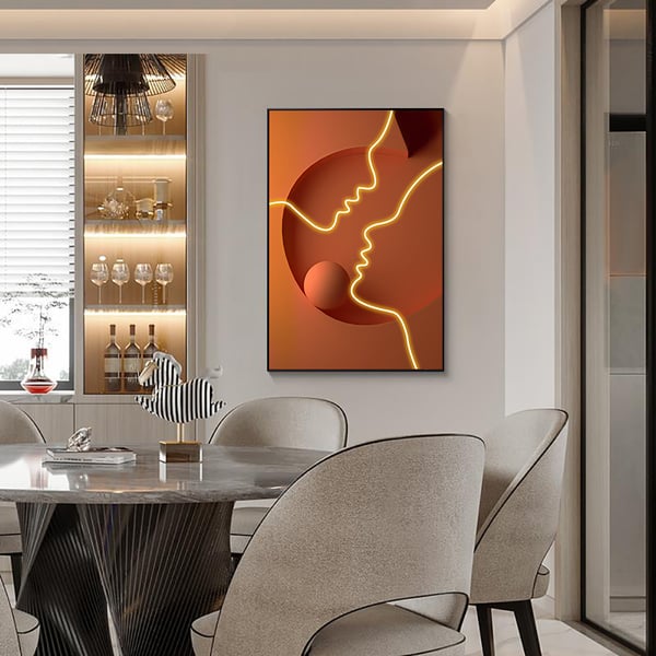 39.4" Modern Abstract People Wall Decor Art Person Painting Art with ...