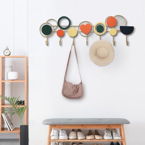 7-Hook Modern Entryway Wall Mounted Coat Rack | Homary