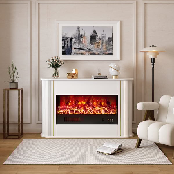 47" Freestanding 1500W Electric Fireplace 5 Gear Adjustable 3D LED ...