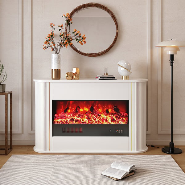 47" Freestanding 1500W Electric Fireplace 5 Gear Adjustable 3D LED ...