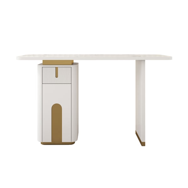 Artus 48" Modern Sintered Stone Console Table with Storage Entryway ...