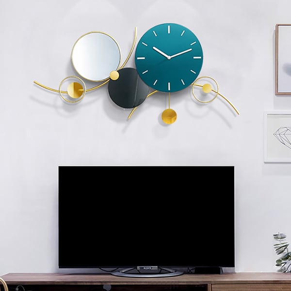 HD Mirror Surface Modern Decorative Wall Clock with Geometric Design ...